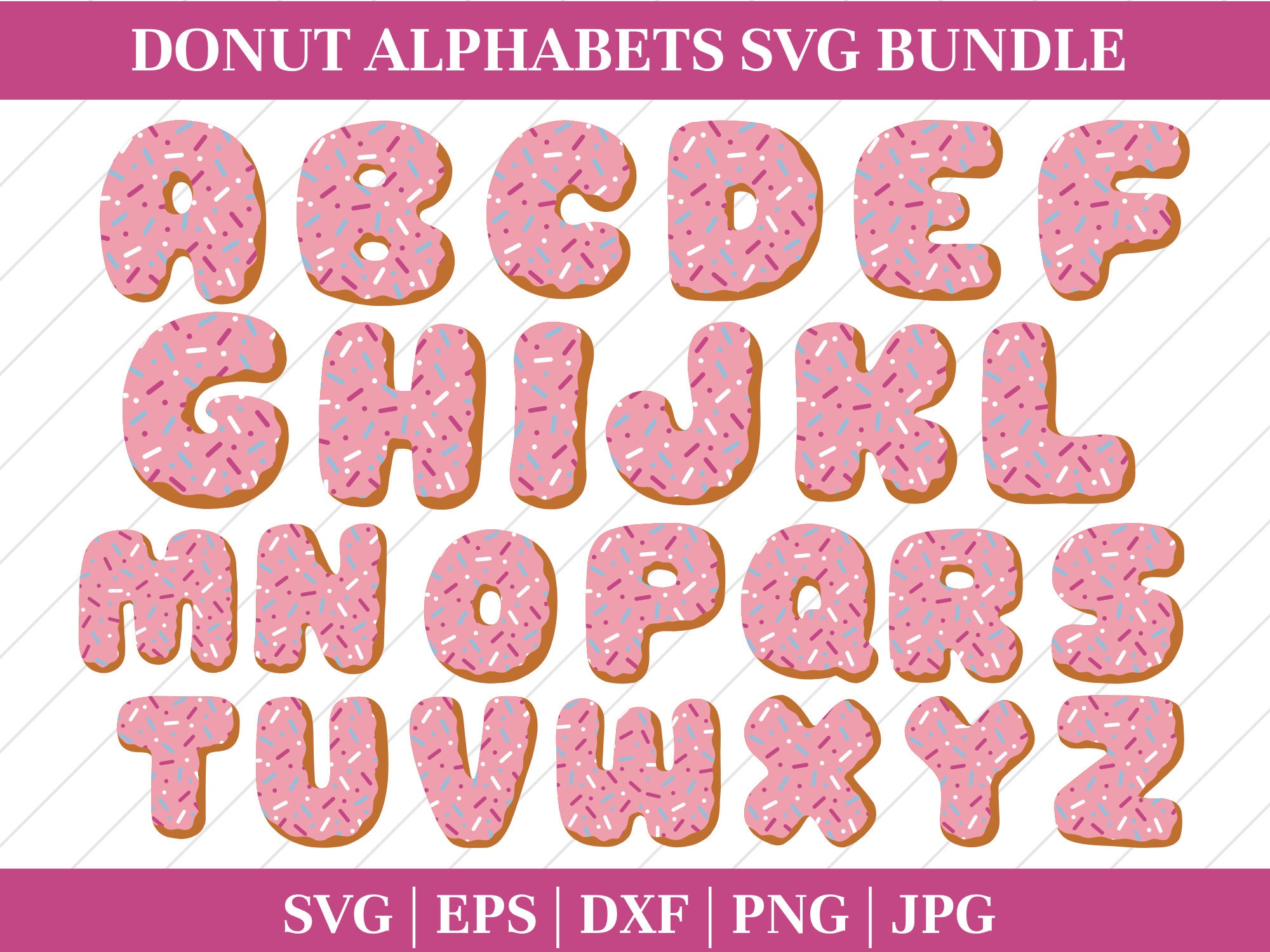 Alphabet Pink Donut Kids Svg Donut Letters Donut Lover Svg Forever ...