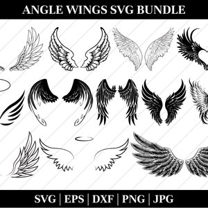Angel Wings Svg Bundle, Angel Wings Clip Art, Wings Cut File for ...