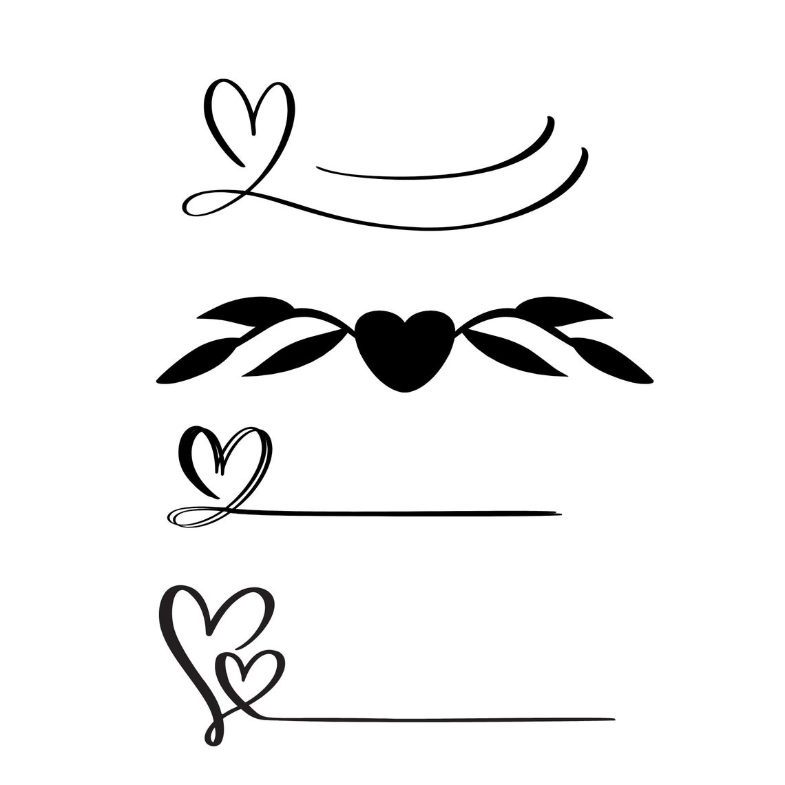 Wedding Text Dividers SVG, Heart Text Dividers SVG, Wedding Stationery ...