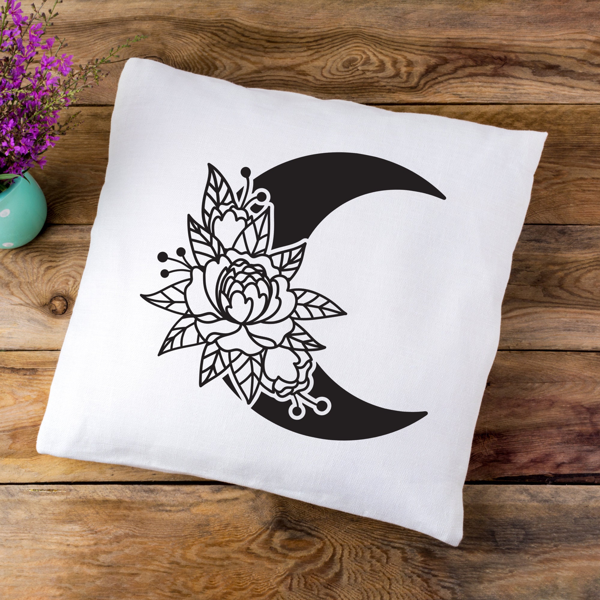 Moon SVG Bundle, Floral Moon Svg, Mystic Celestial Svg, Moon and Stars ...