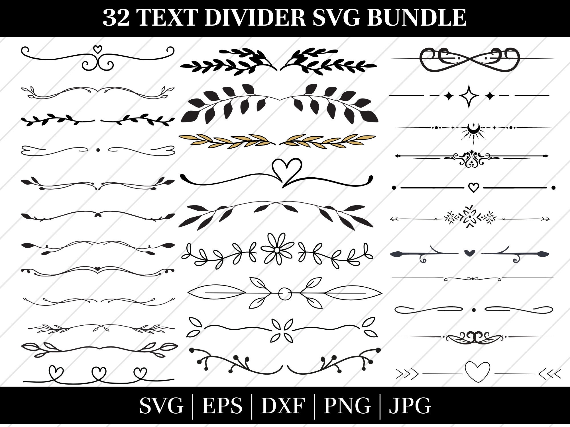 TEXT DIVIDERS SVG, Text Dividers for Cricut , Text Divider Clipart ...