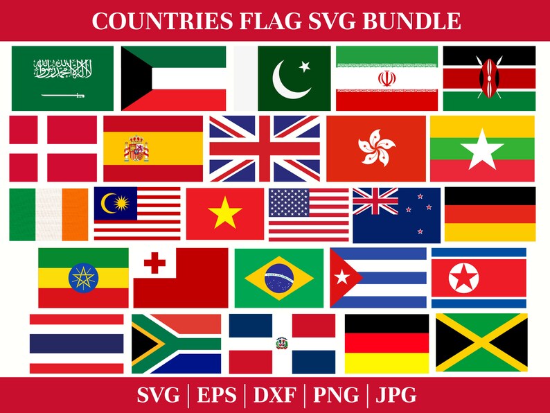 DESIGNS Flags of the World SVG Bundle, Country Flag Svg, America Flag ...