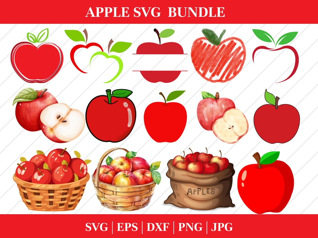 Apple Svg,fruits Dxf,summer,fruit Svg,apple Slice,cut File,layered ...