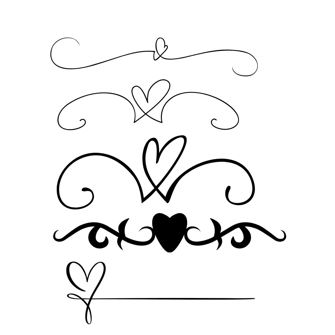 Wedding Text Dividers SVG, Heart Text Dividers SVG, Wedding Stationery ...