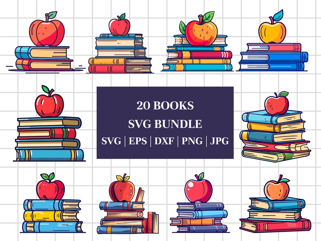 Books SVG Books SVG Bundle Books Silhouette Books Cut File Book Club ...