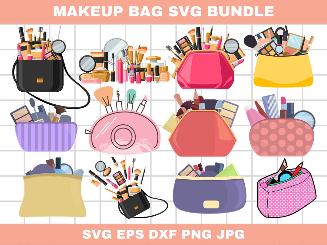Makeup Bag SVG, Makeup Bag SVG Bundle, Makeup SVG, Makeup Bag Design ...