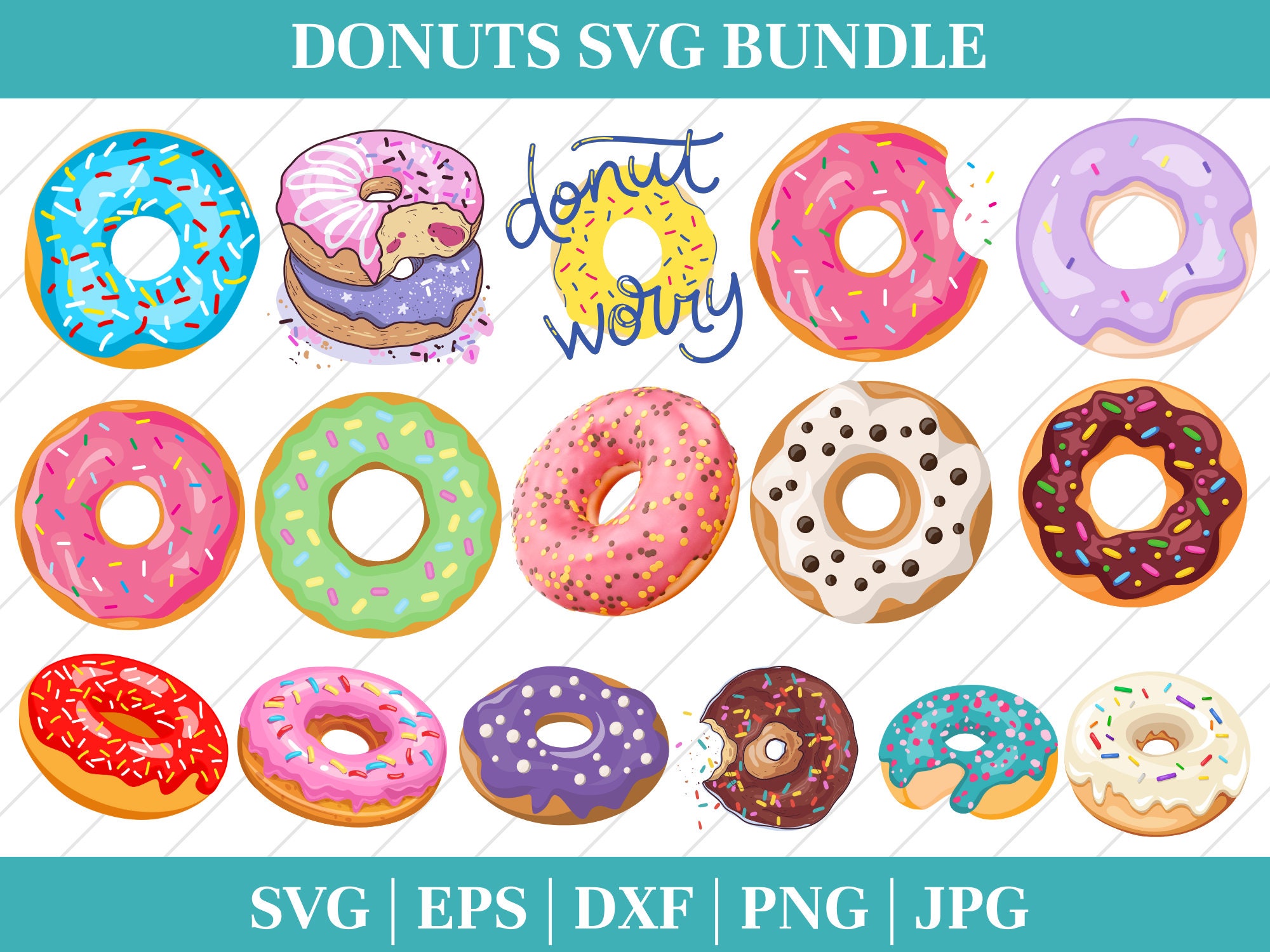 Donut SVG, Donut SVG Bundle, Donut Png Svg Eps Dxf, Donut Clipart ...