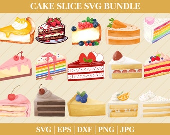 Cake Slice SVG, SVG Files for Cricut, Cake Clipart, Baker Svg, Food ...