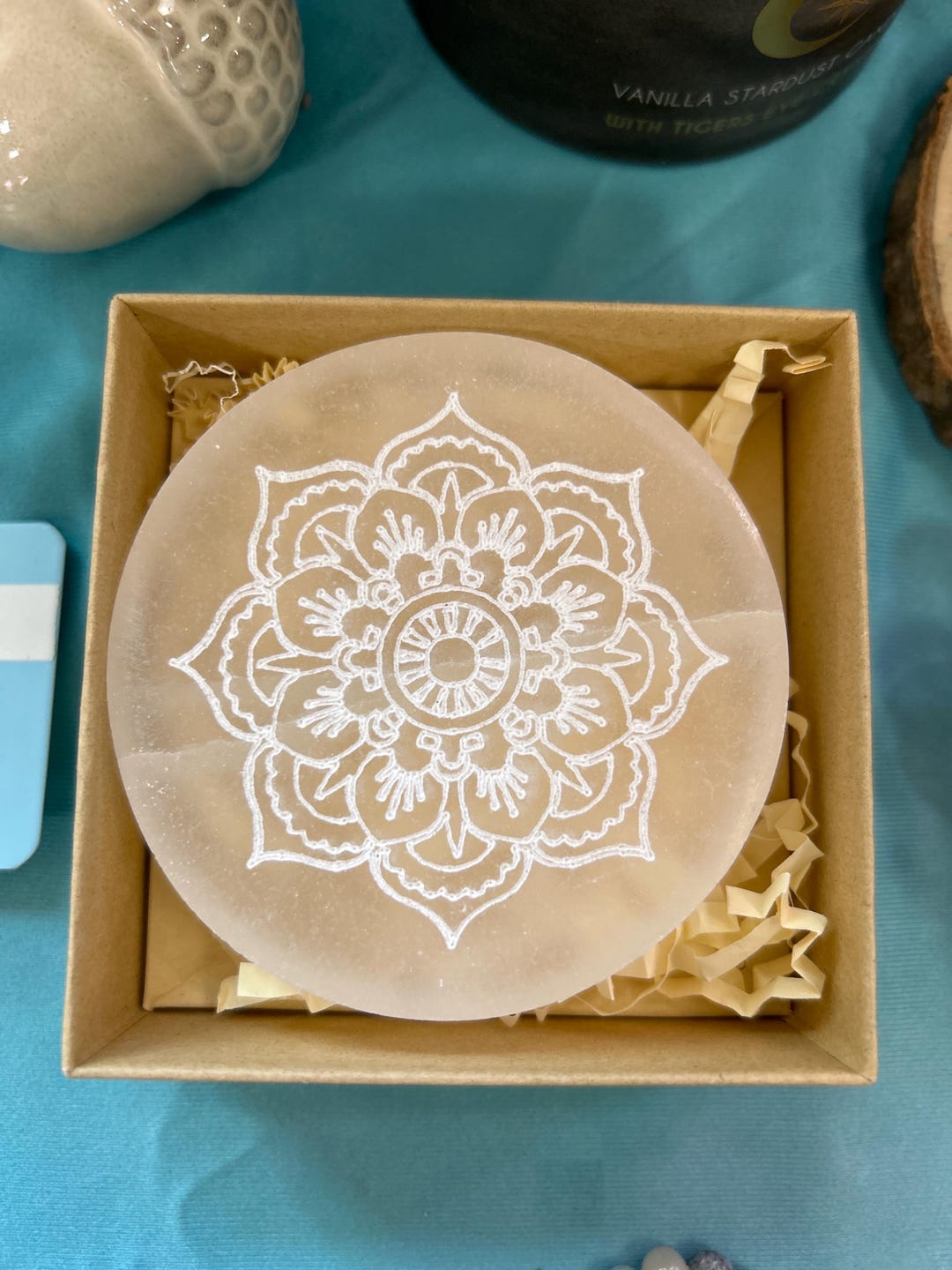 Mandela Selenite Charging Plate for Crystals Cleanse and Repel Negative ...