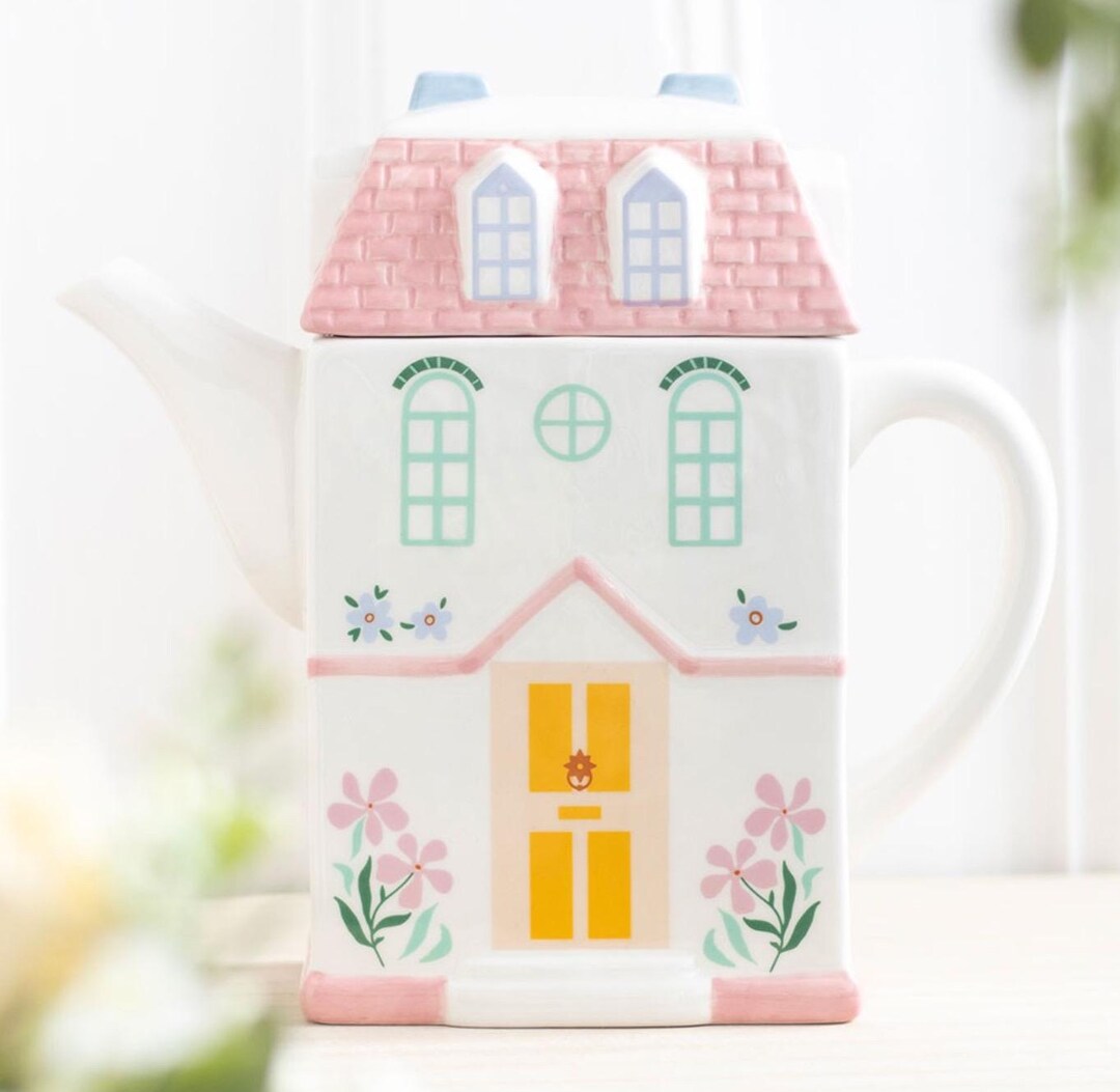 Country Cottage Ceramic Teapot , Spring Pastel , Mother’s Day Easter - Etsy