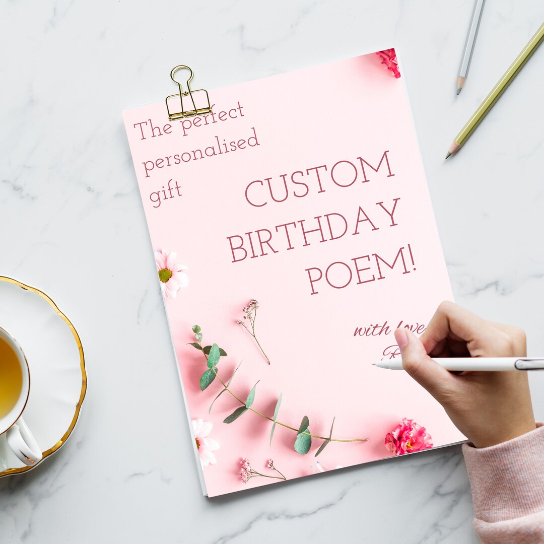 Personalised Birthday Poem Writing Service - Custom Milestone - Mom ...