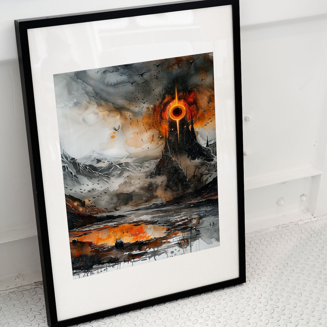 Mordor Watercolour Art Print | the Lord of the Rings Inspired Poster ...