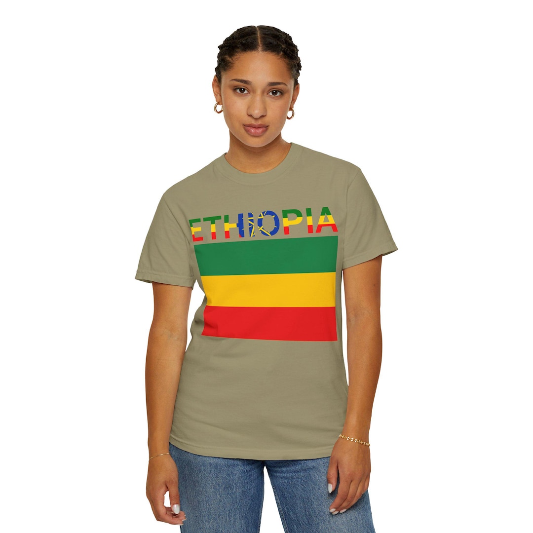 Ethiopia Flag Classic T-shirt Ethiopia Unisex Garment-dyed T-shirt With ...