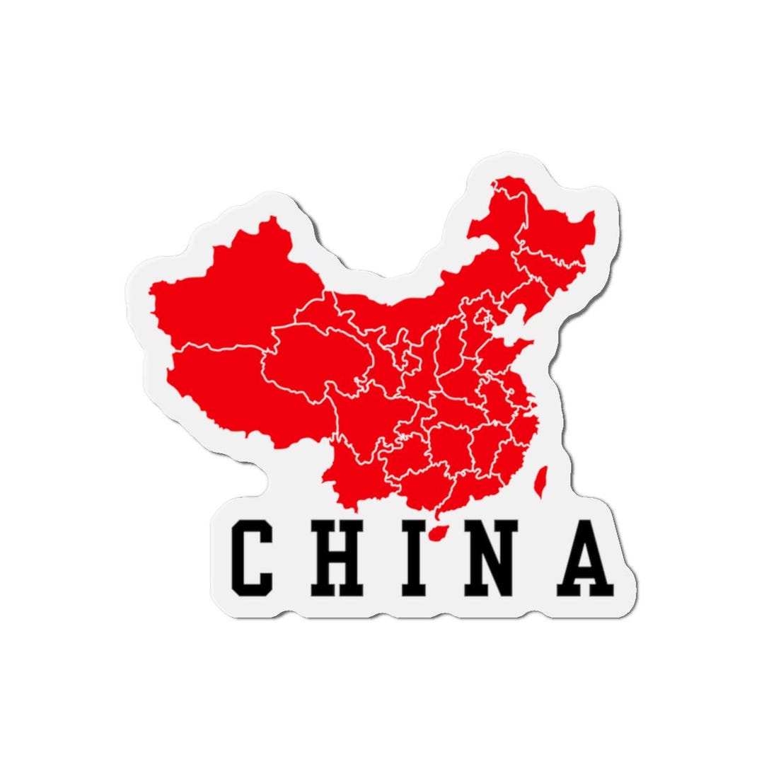 Red China Map CHINA Magnet | Die-cut Country Outline Sticker Magnet - Etsy