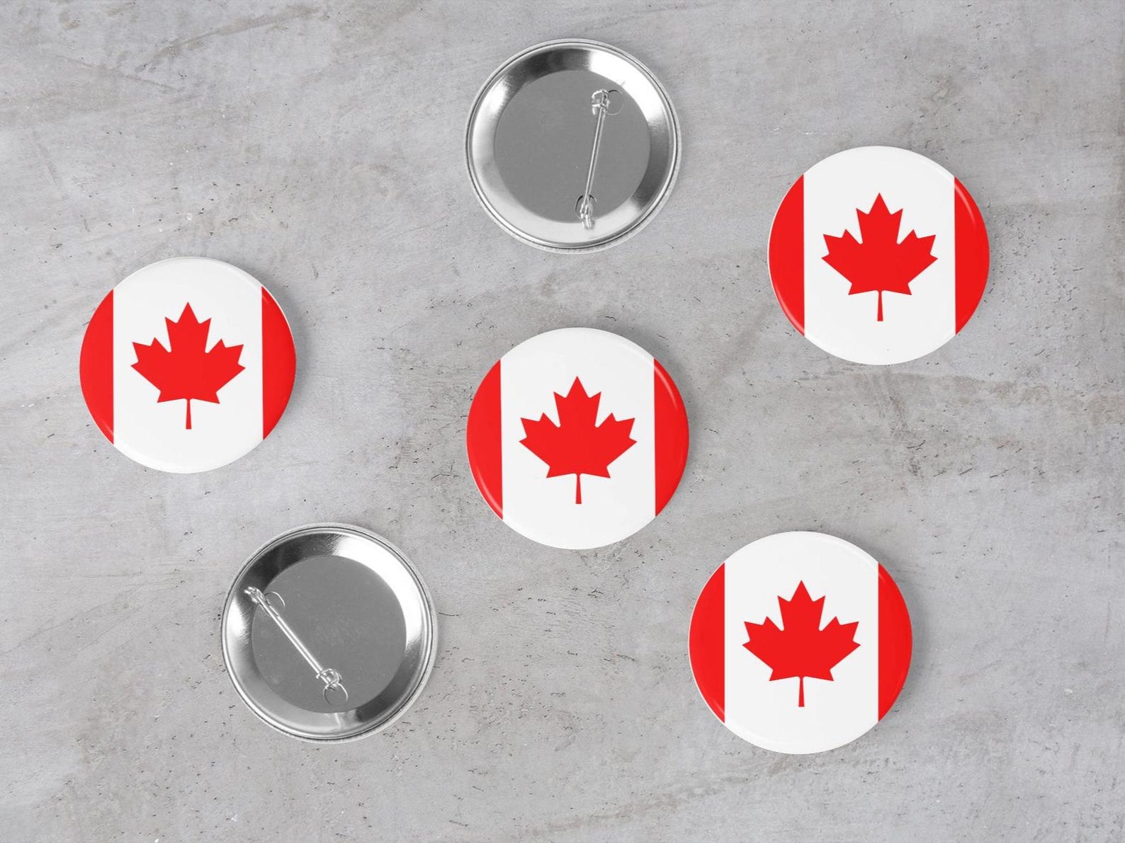 Canadiana Flag Pin Buttons With Maple Leaf Lapel Pins, Canadian Pride ...