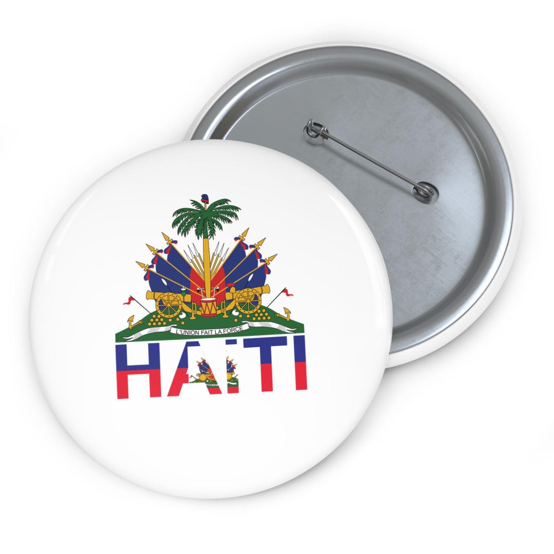 Haiti Flag Pin Buttons, Haitian Flag Pins, Patriotic Button Badges ...