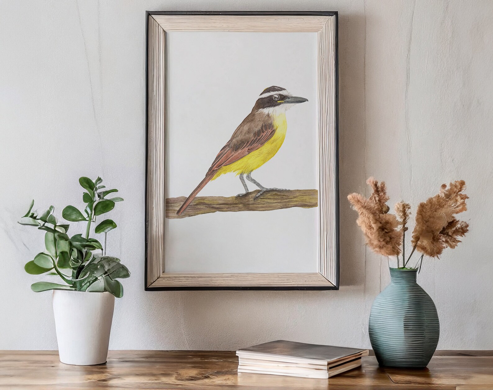 Bird Printable Wall Art Watercolor Benteveo Bird Printable Digital ...