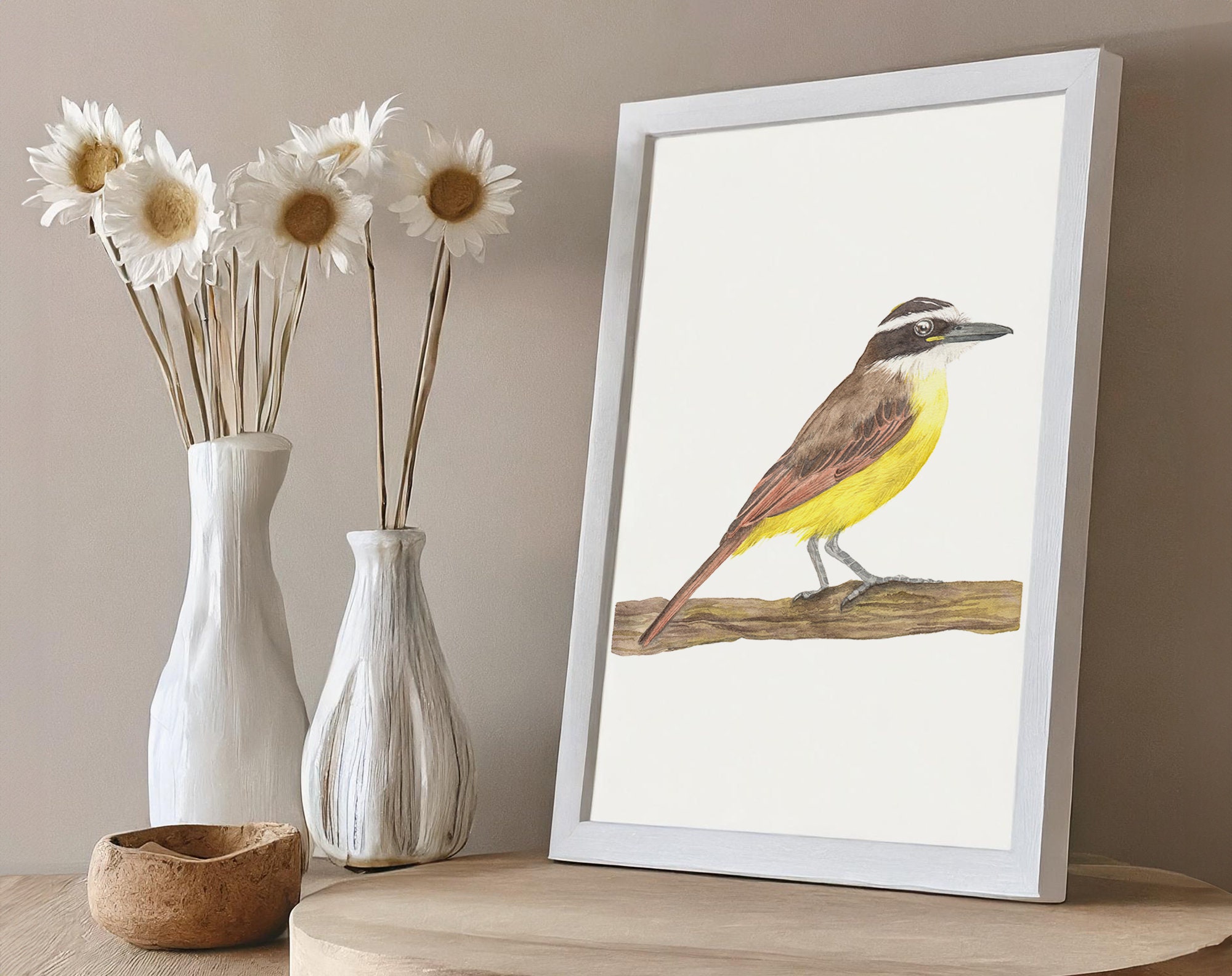 Bird Printable Wall Art Watercolor Benteveo Bird Printable Digital ...