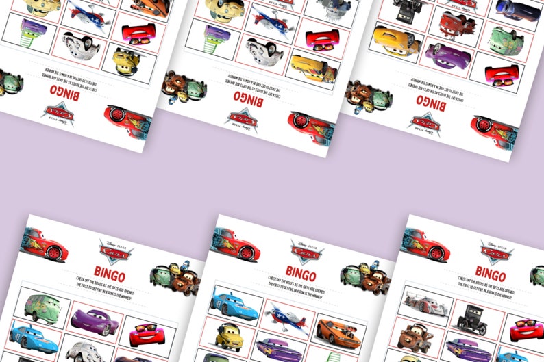 Kids Bingo Game| Cars Bingo| Printable Kids Game - Etsy