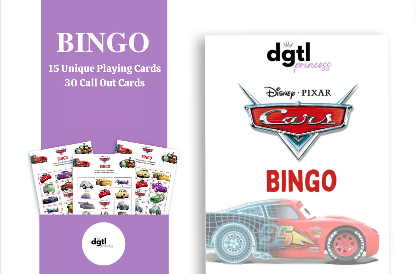 Kids Bingo Game| Cars Bingo| Printable Kids Game - Etsy
