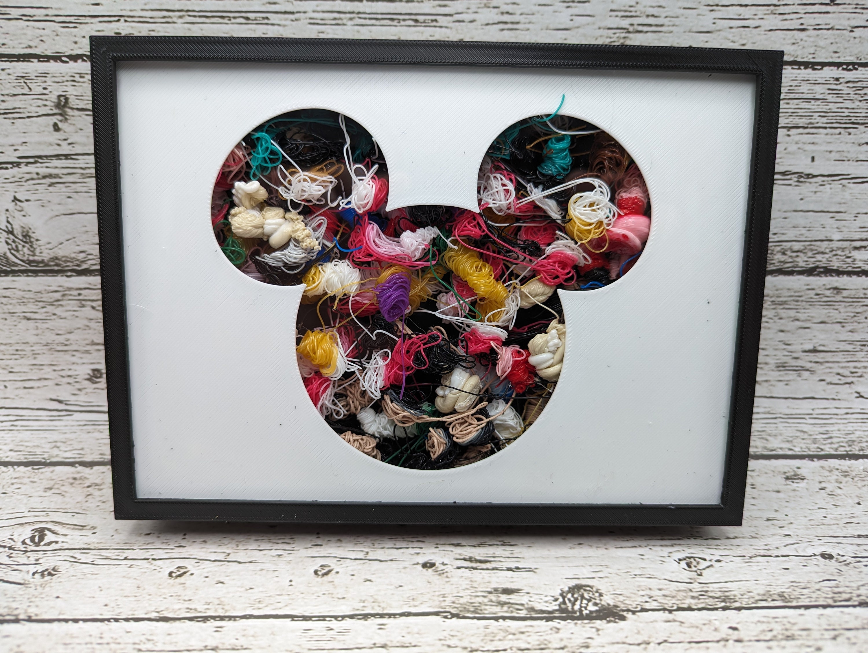 Mickey Ears Filament Waste Art Shadow Box Unique One of a Kind Gift - Etsy