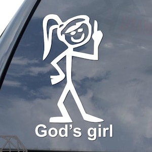 God's Girl Christian Stick Figure Sticker Decal for Car Truck ...