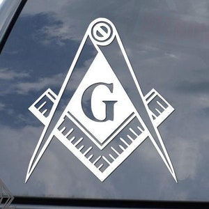 Masonic Square Compass Ruler Mason Masonry #02 Sticker Decal for Car ...