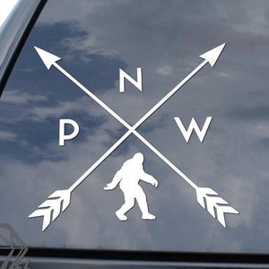 PNW Pacific Northwest Home of Bigfoot Sasquatch Yeti Sticker Decal for ...