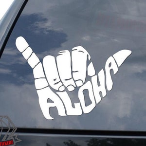 Aloha Hang Loose Shaka Hand Sign Hawaii Sticker Decal for Car Truck ...