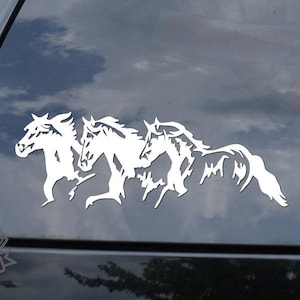 Wild Mustang Horses Running Farm Ranch Sticker Decal for Car Truck ...