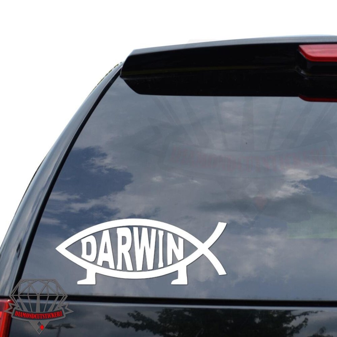 Darwin Fish Evolution Survival of Fittest Science Sticker Decal for Car ...