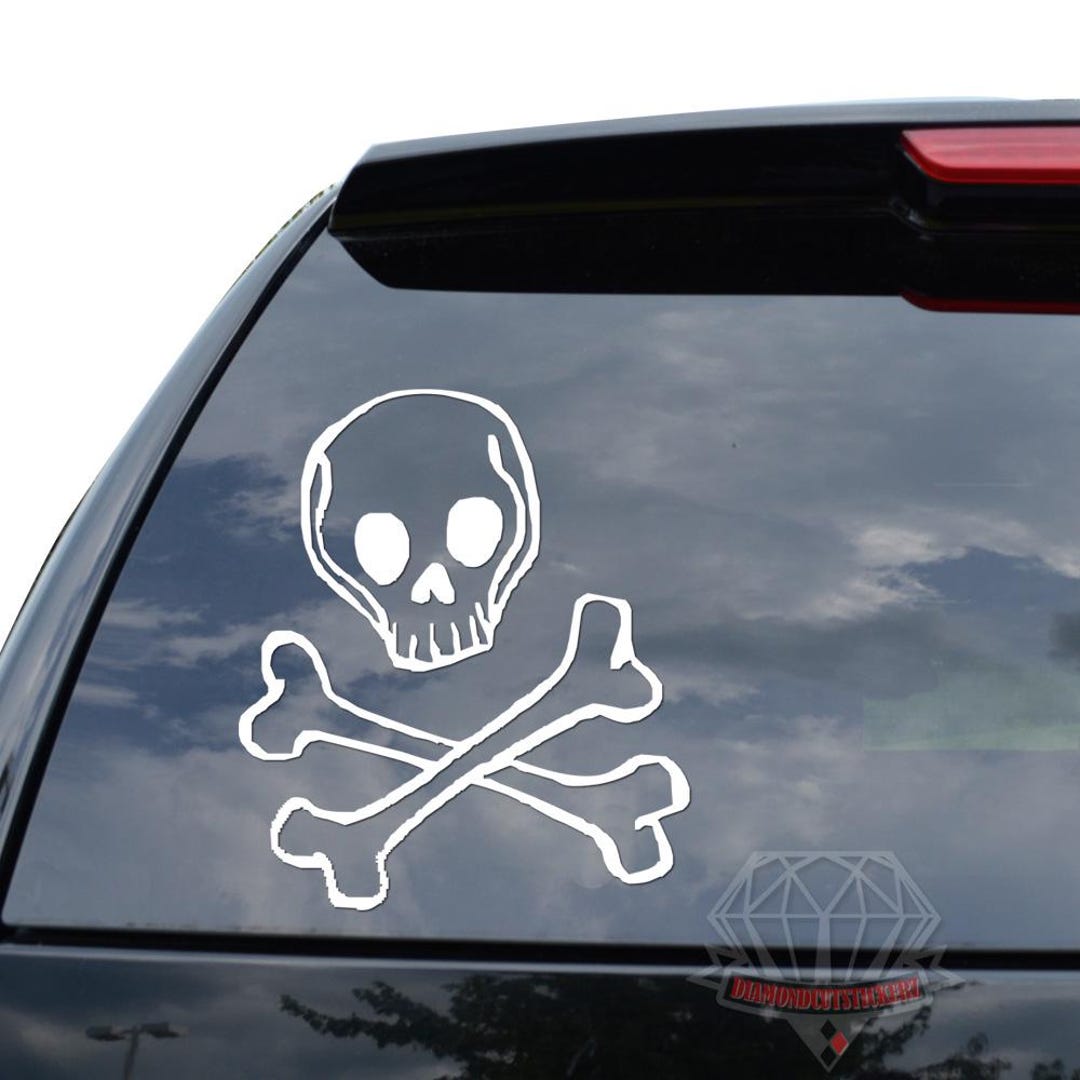 Jolly Roger Pirate Skull Crossbones Sticker Decal for Car Truck ...