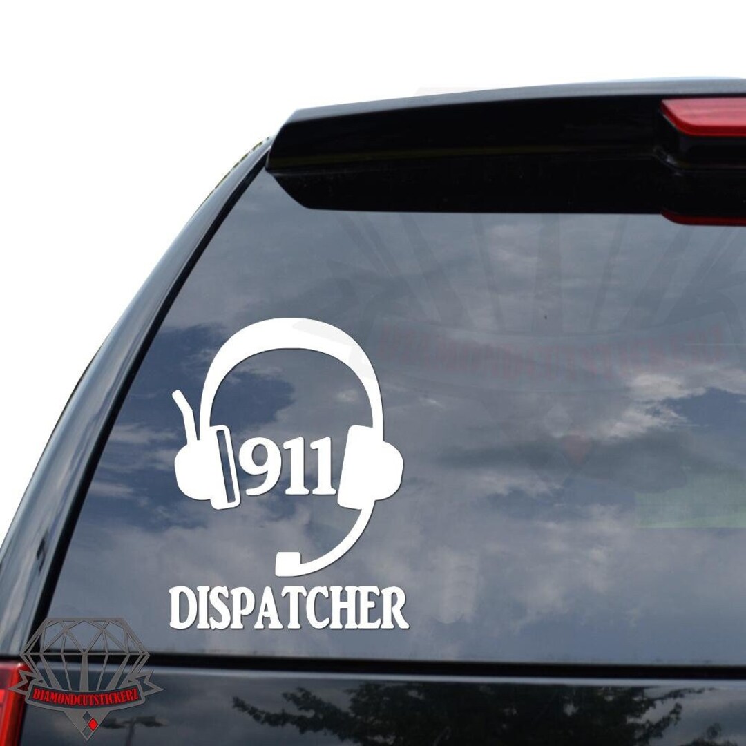 911 Dispatcher Operator Headphones Emergency Call Sticker Decal for Car ...