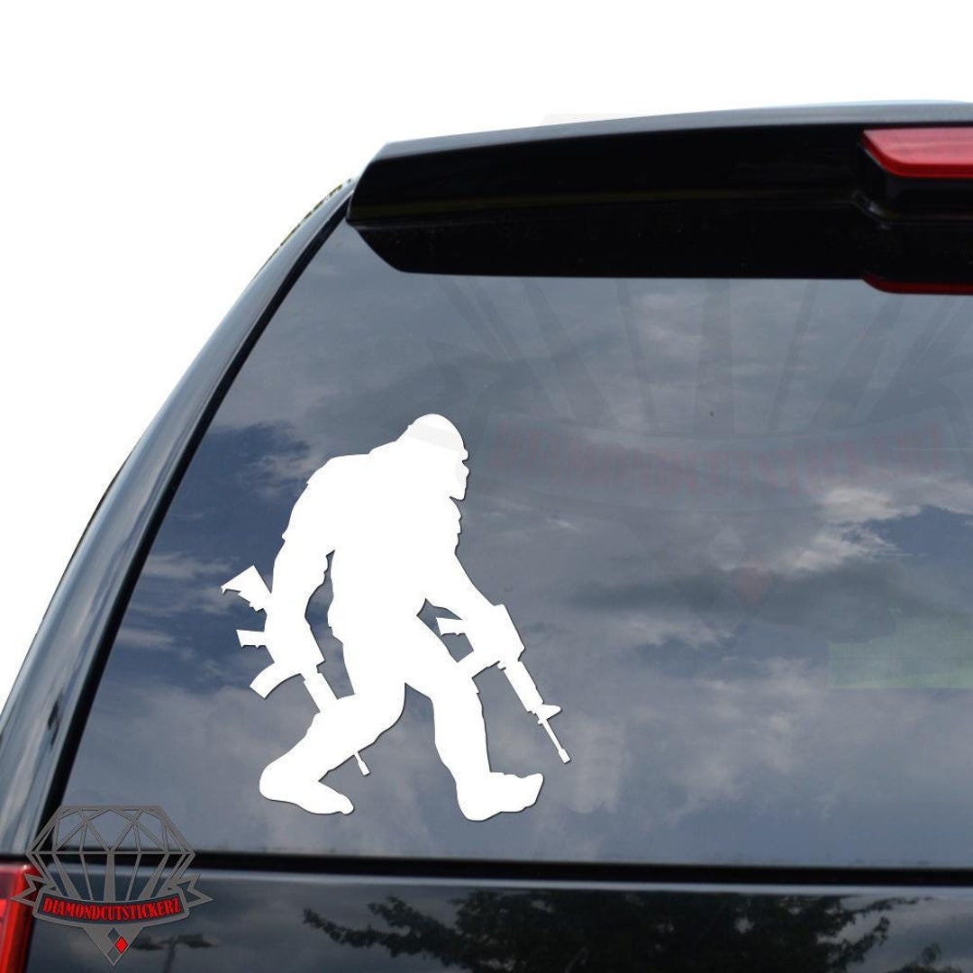 Bigfoot Carrying AR-15 Assault Rifle 2nd Amendment Yeti Sasquatch ...