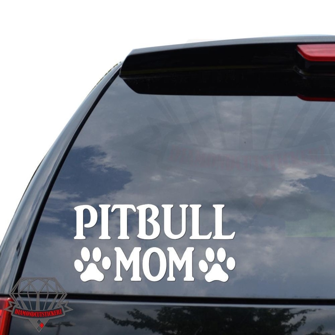 Pitbull Pit Bull Mom Dog Pet Paw Print Tracks Sticker Decal for Car ...