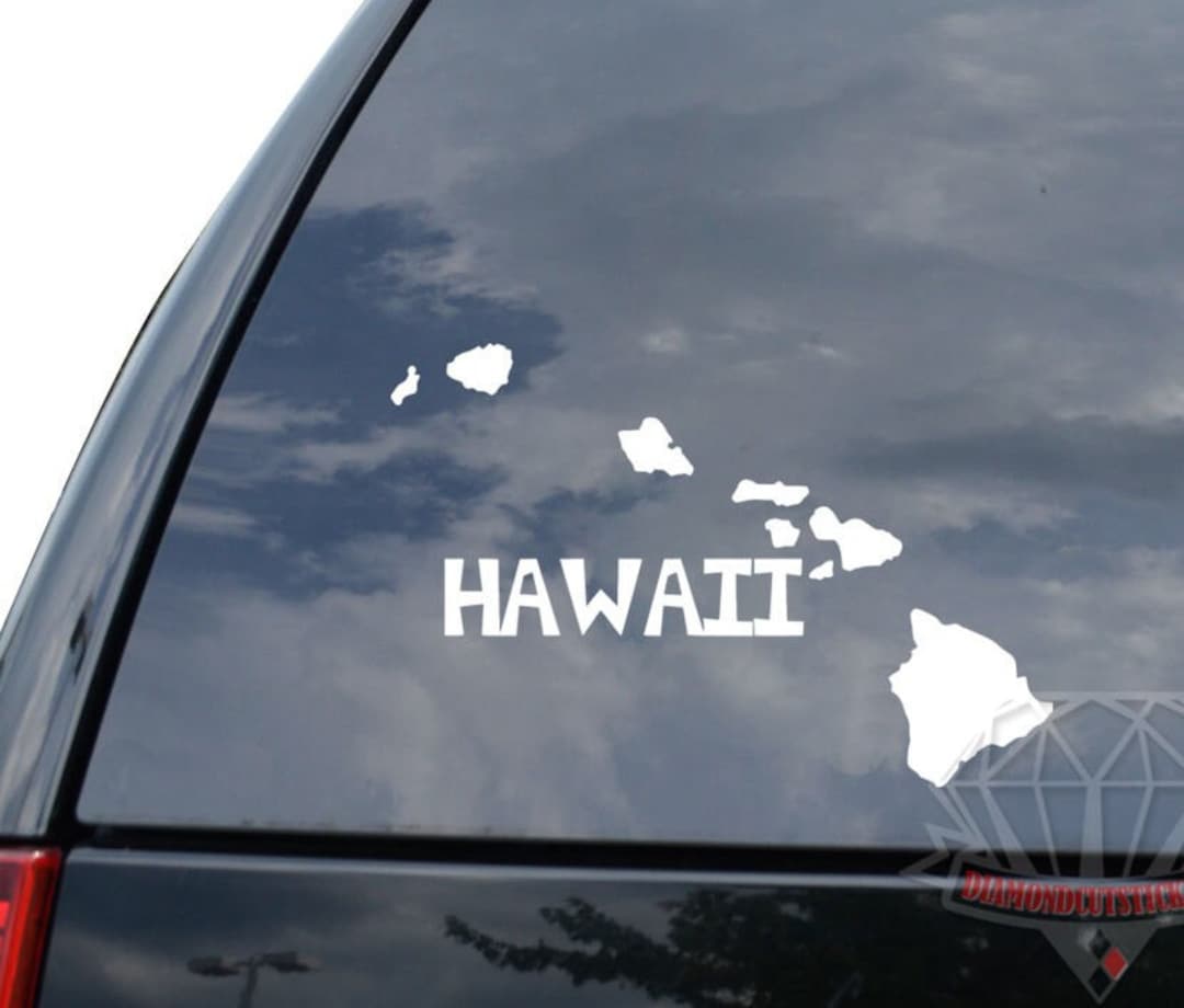 Hawaii Islands Map State Hawaiian Sticker Decal for Car Truck ...