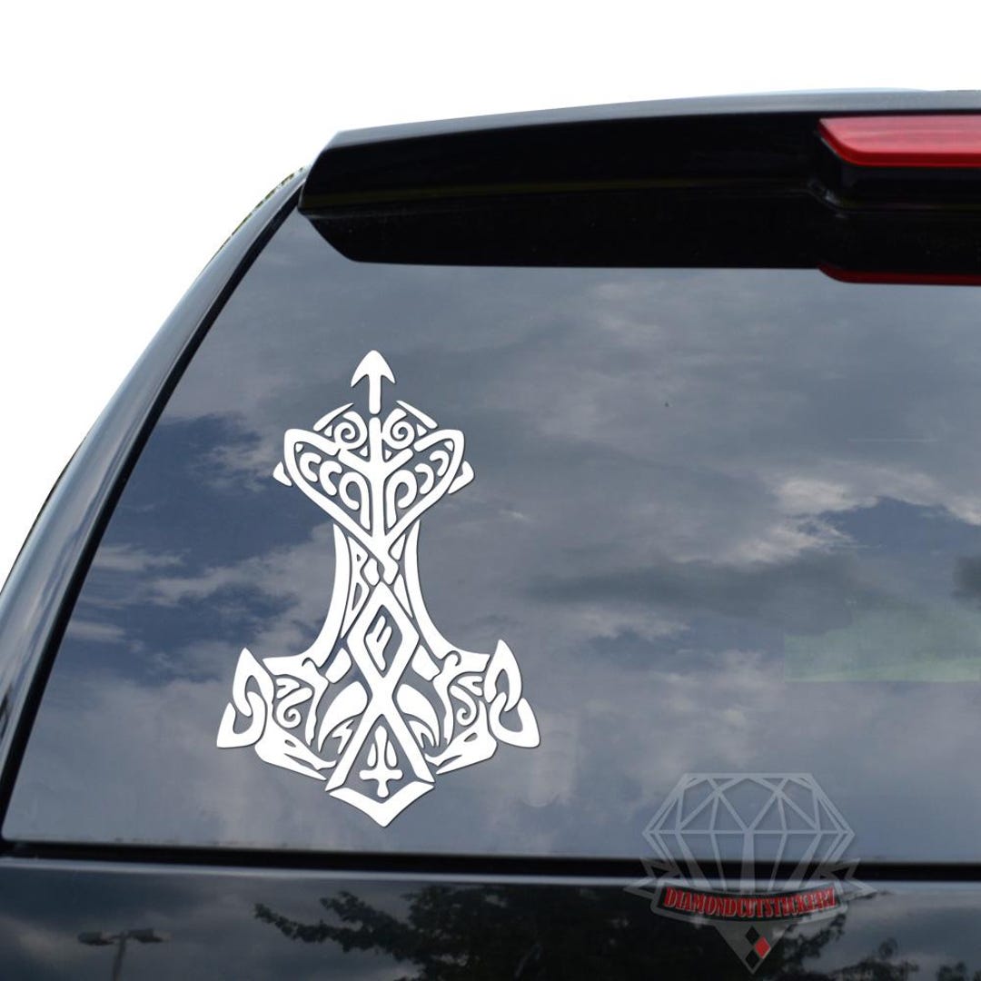 Viking Thor Hammer Norse God Sticker Decal for Car Truck Motorcycle ...
