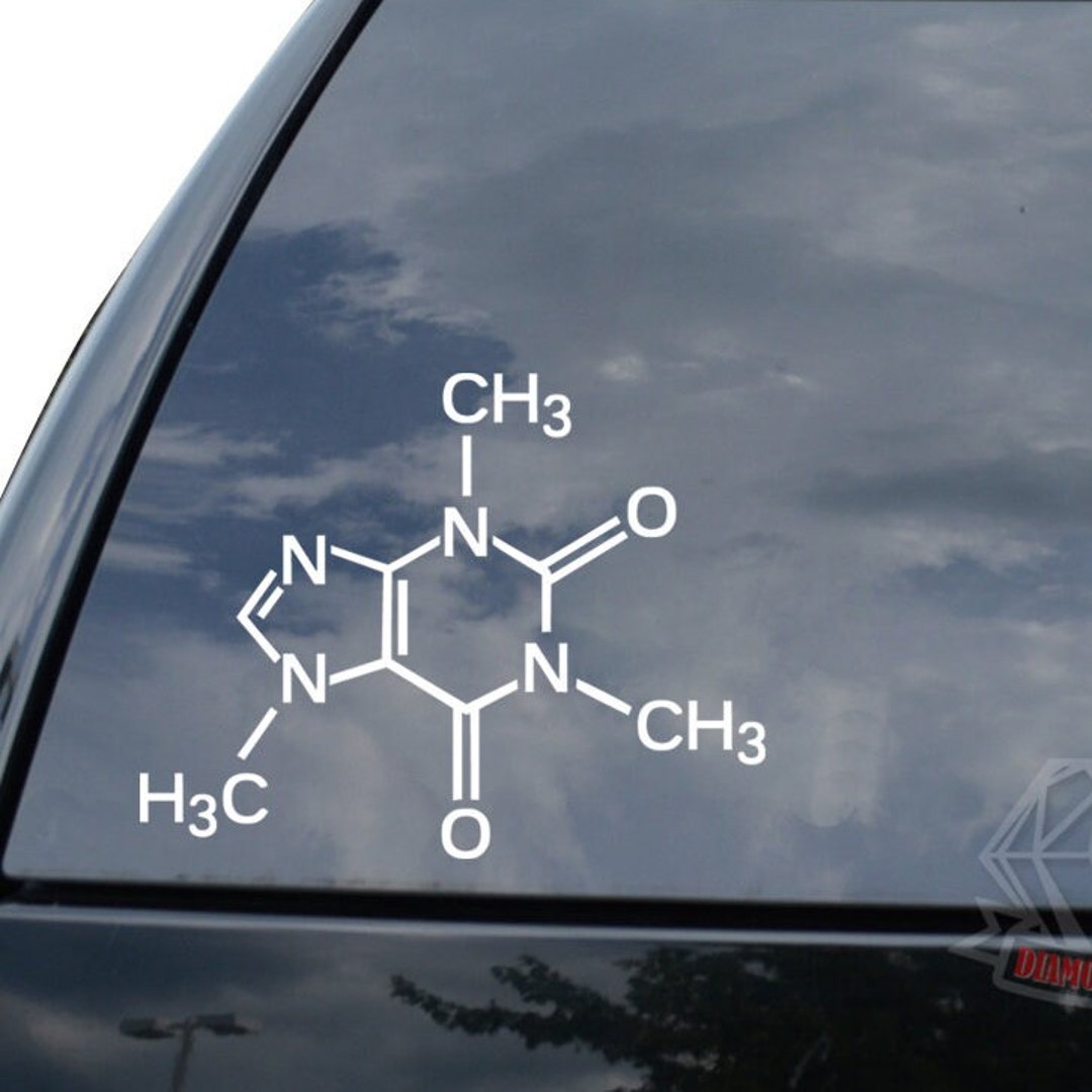 Caffeine Molecule Formula Science Coffee Drinker Sticker Decal for Car ...