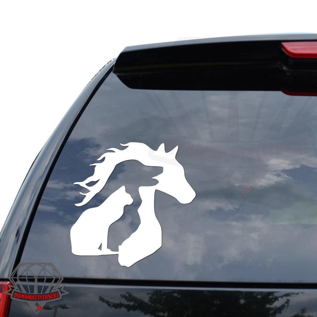 Farm Animals Horse Dog Cat Friendship Love Unity Sticker Decal for Car ...