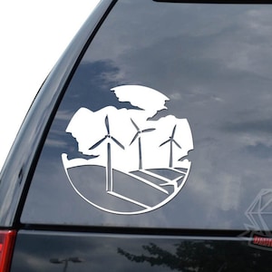 Wind Turbine Energy Eco Green Sticker Decal for Car Truck Motorcycle ...