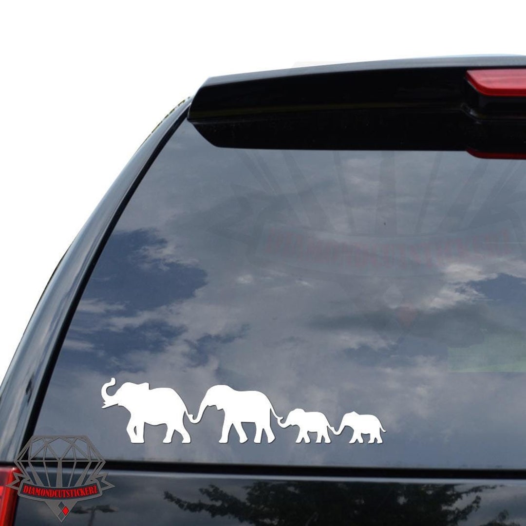 Elephant Family Marching Waking Africa Safari Sticker Decal for Car ...