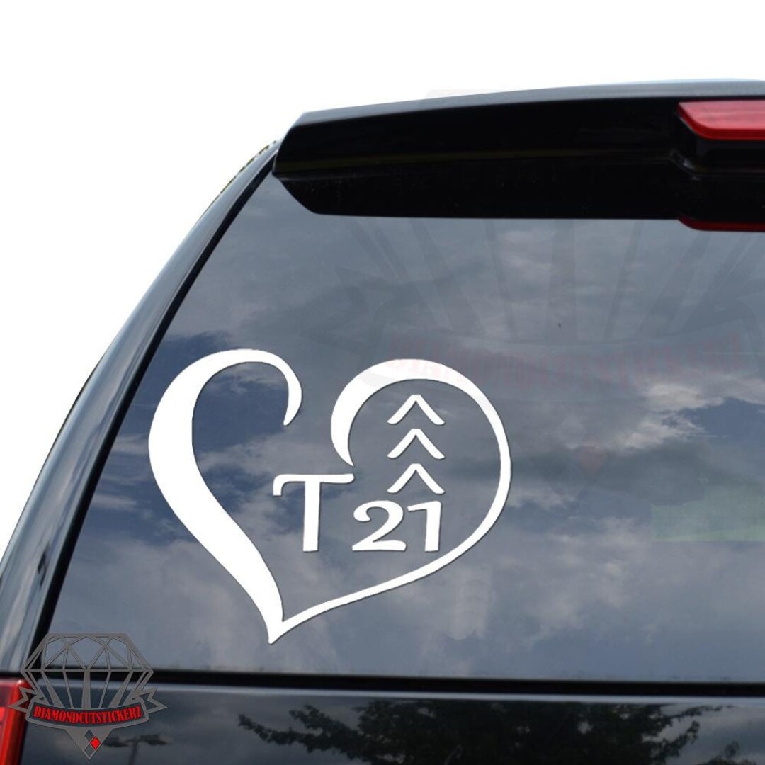 Trisomy 21 T21 Down Syndrome Heart Love Chromsome Sticker Decal for Car ...