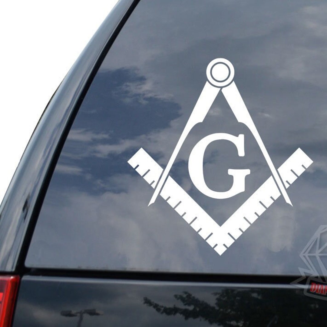 Freemason Masonic Tools Masonry Ruler Compass Sticker Decal for Car ...