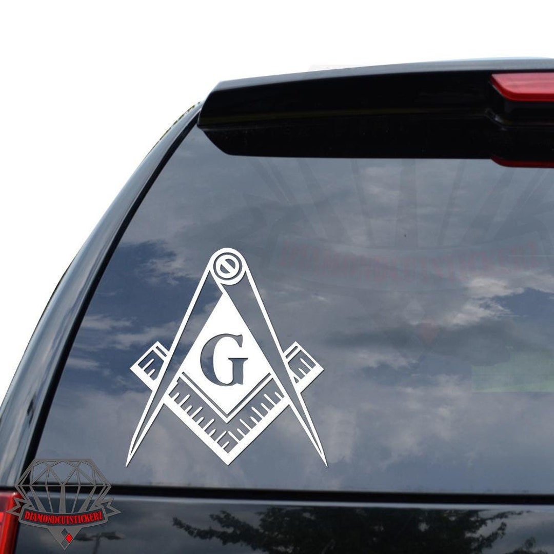 Masonic Square Compass Ruler Mason Masonry #02 Sticker Decal for Car ...