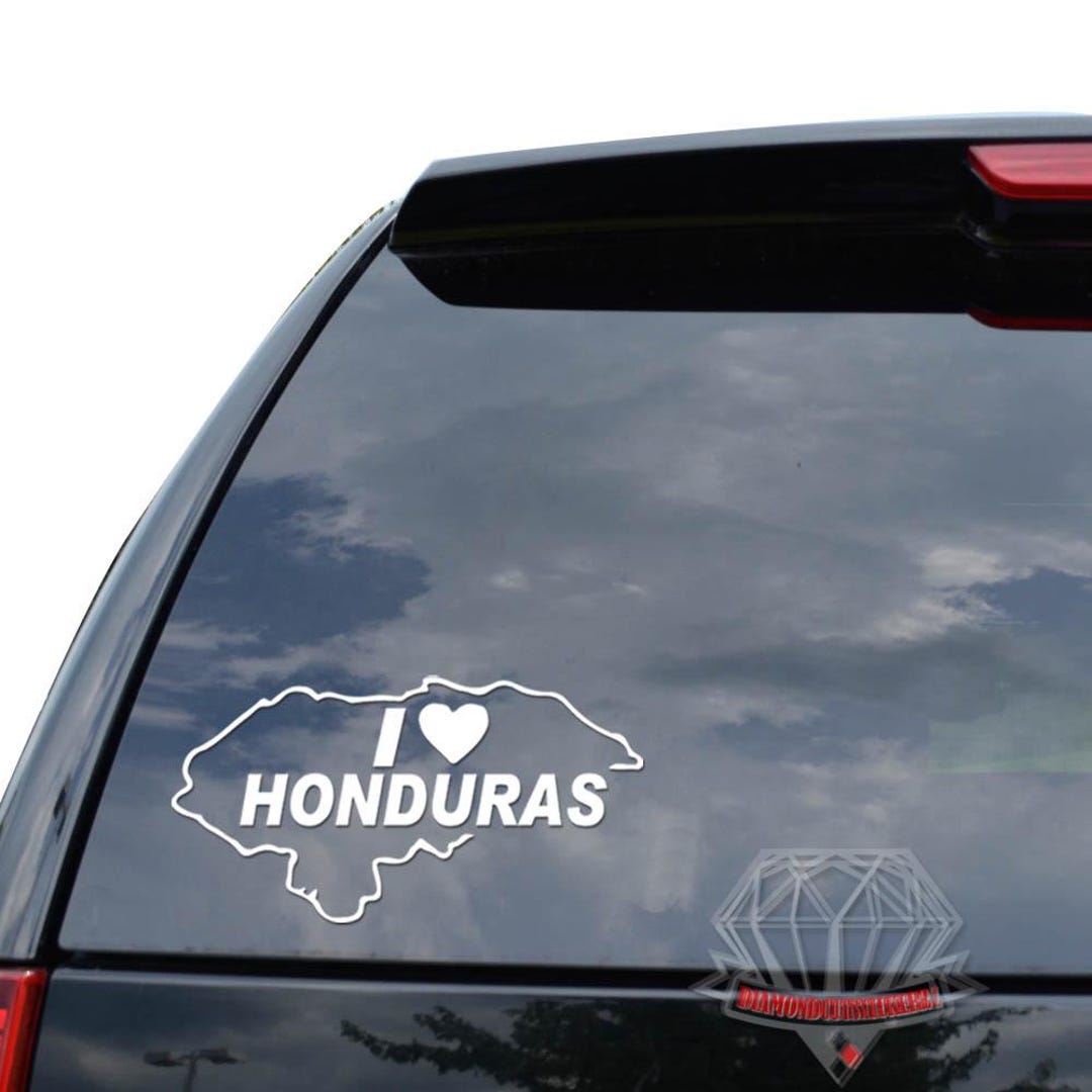 I Love Honduras Country Map Outline Sticker Decal for Car Truck ...