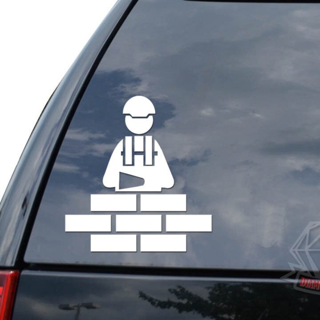 Bricklayer Mason Masonry Brick Cement Sticker Decal for Car Truck ...