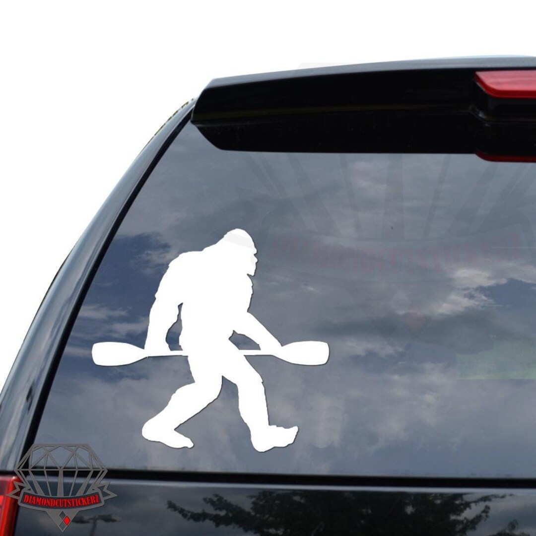 Bigfoot Monster Oar Paddle Kayaking Boating Yeti Sasquatch Sticker ...