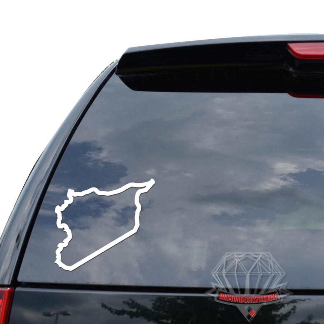 Syria Country Map Outline Middle East Syrian Sticker Decal for Car ...