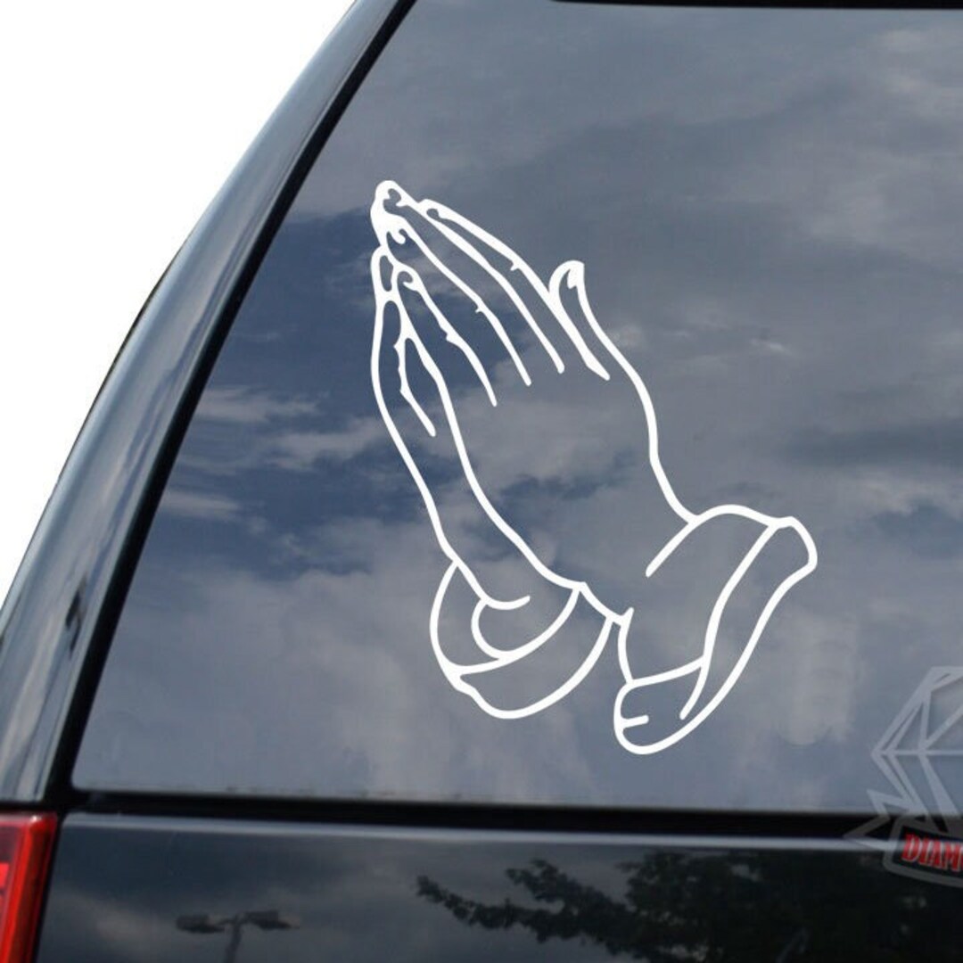 Praying Hands Christian Catholic Prayer Pray Sticker Decal for Car ...