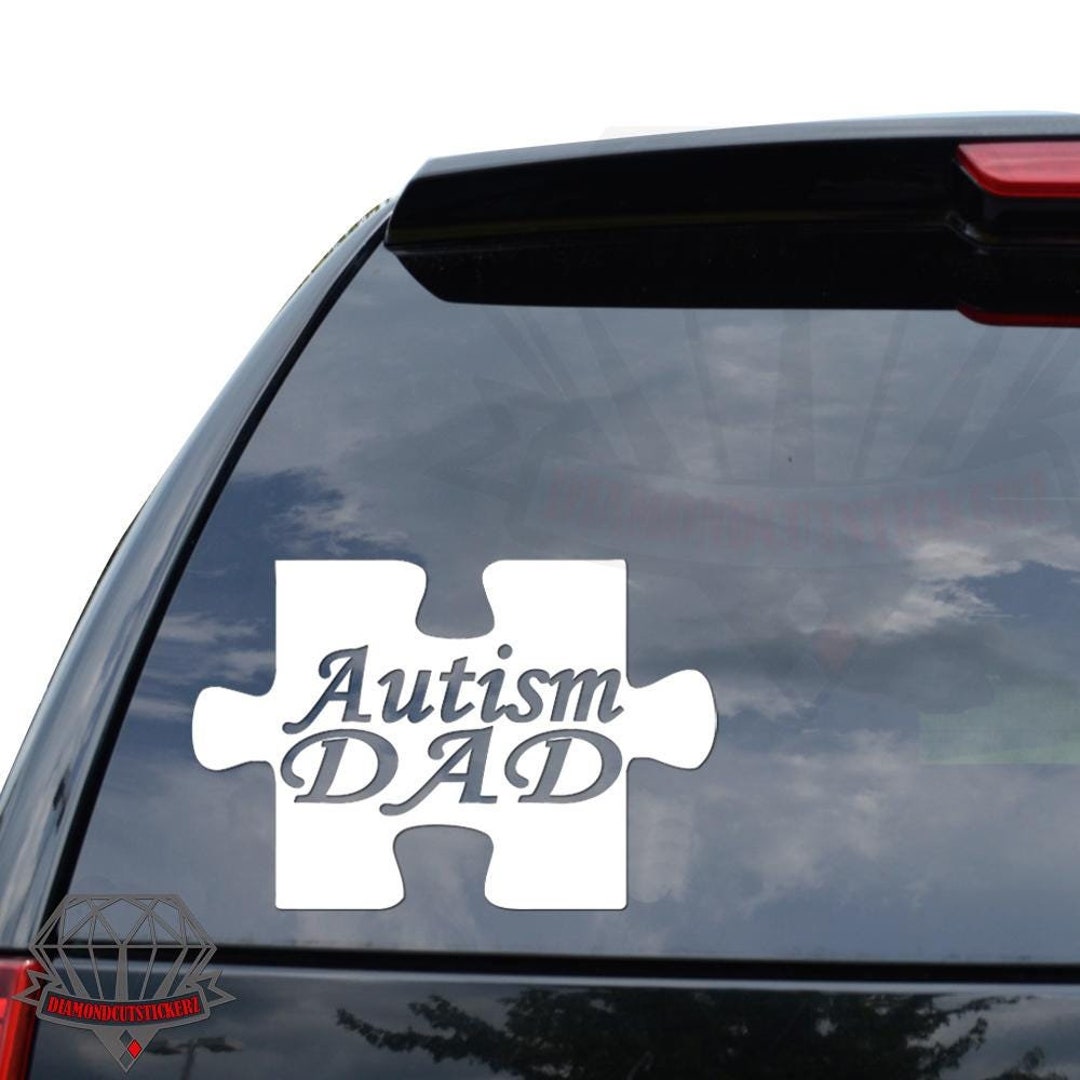 Autism Dad Autistic Child Puzzle Piece Sticker Decal for Car Truck ...